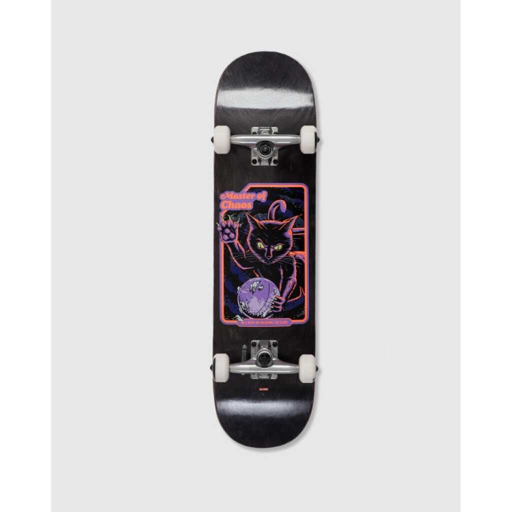 Globe Master of Chaos Complete Skateboard | 8.0" Black Cat